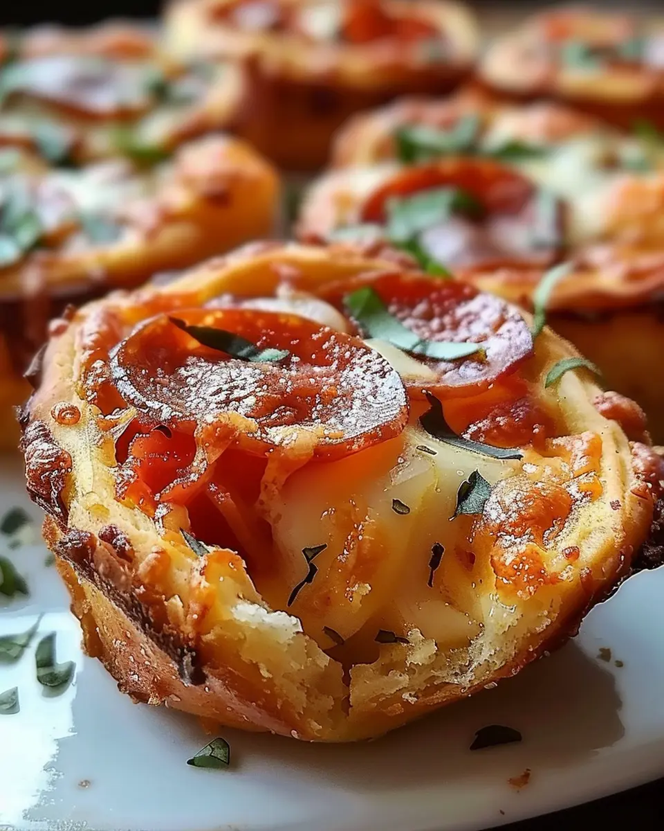 mini deep dish crescent roll pizzas