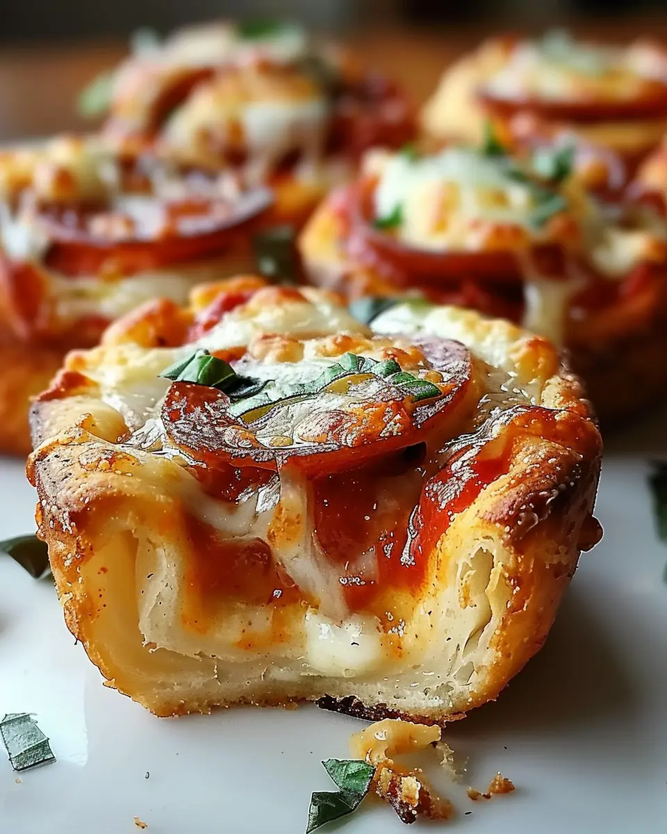 mini deep dish crescent roll pizzas